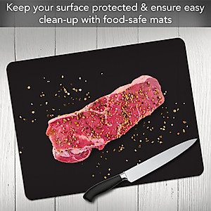 Cut N' Funnel Black Flexible Plastic Cutting Board Mat 2 Pack, 15" x 11.5", Made in the USA, Easily Funnels Foods, Knife Friendly, Easily Wipes Clean