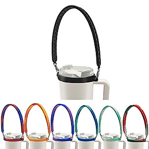 Water Bottle Holder with Strap for Stanley Cup Owala Water Bottle, Durable Silicone Water Bottle Strap Fits 1-40oz Bottles, Water Bottle Handle with Strap for Carrying in Hiking Cycling Gyms