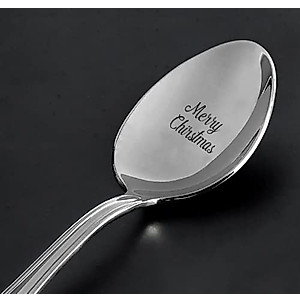 Engraved Spoon Gift – Merry Christmas for BFF | Winter Gift for Husband / Father from Daughter | Gifts for Coffee Lovers| Long Distance Relationship / Co-workers / Friends / Family / Colleague Gifts