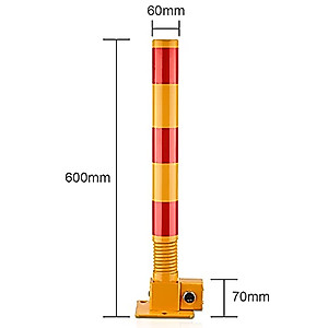 Car Parking Space Lock Bollard Lockable Folding Security Post with Flexible Spring Collision Avoidance Bollard Parking Post with Keys(Yellow red)
