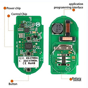 Autel MaxiIM IKEY Universal Key Fob Replacement with BMW-Type Rescue Blade Keyless Entry Remote Control Blank Car Key 4 Buttons Clicker Work with Key Fob Programming Tool Autel KM100 IM508 IM608