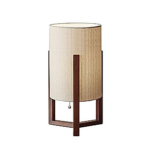 Adesso 1502-15 Quinn Table Lantern, 17 in., 60 W Incandescent/CFL, Walnut Birch Wood, 1 Wooden Lamp