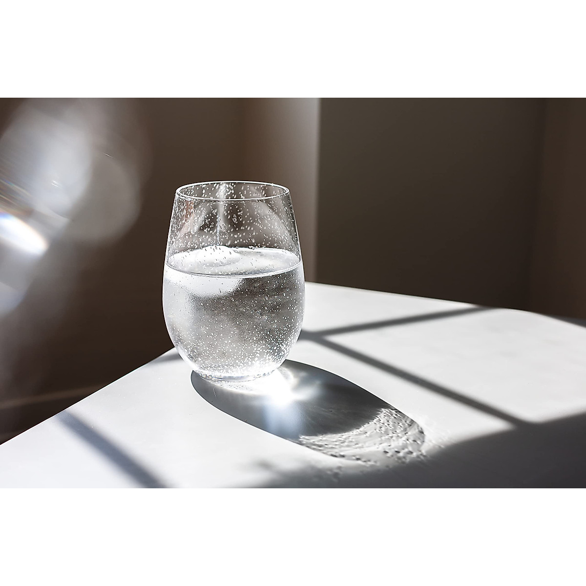 Abbott Collection Seeded Stemless Wine Glass-4.5" H