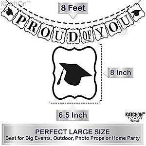 We Are So Proud Of You Banner - No DIY, Black and White Graduation Decorations 2023 | Graduation Banner for Class of 2023 Decorations | Congratulations Decorations | Graduation Party Decorations 2023