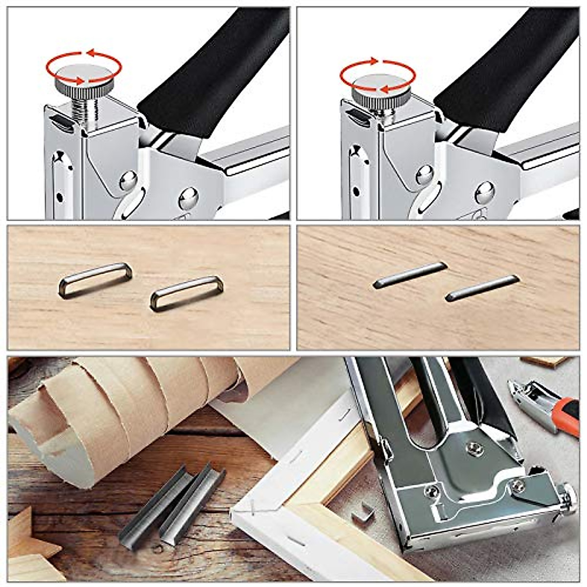 Staple Gun NEU MASTER, 3 in 1 Heavy Duty Staple Gun with Stapler Remover and 2000Pcs Staples, Manual Staple Gun for Upholstery, Fixing Material, Decoration, Carpentry, Furniture