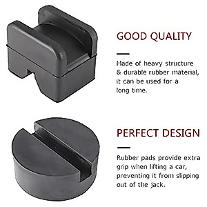 Toolly 4 Packs Floor Jack Pad Adapter for Jack Stands 2-4 Ton Universal Heavy Duty Rubber Jack Disk Pads Slotted Frame Rail Pinch Welds Protector for Lifting Car