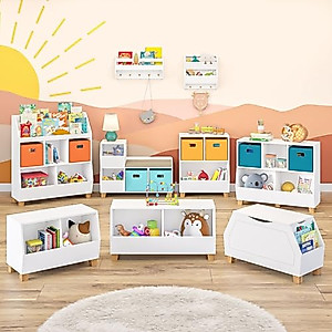 RiverRidge Kids Catch-All Toy Organizer with 2 Compartments - 27” Cubby Storage Organizer Book Nook Child-Friendly Design for Playroom