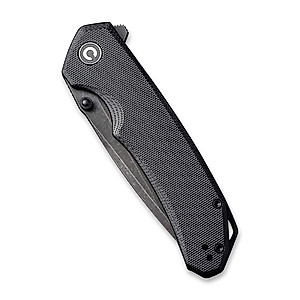 CIVIVI Brazen Folding Pocket Knife,3.5-Inch Tanto D2 Plain Blade,G-10 Outdoor Camping Hiking Knife with Thumb Studs and Flipper opener,Unique Tool Gift for EDC Men Women C2023C (Black)