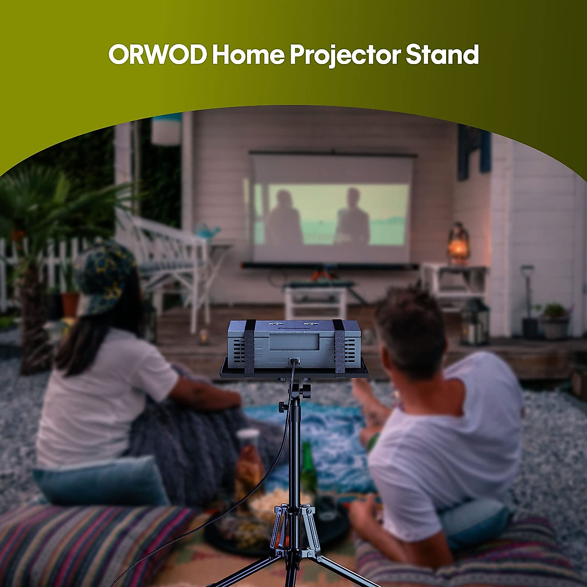 Projector Stand Laptop Tripod Stand - Portable Stand Adjustable Height 20 to 60 Inch, Projector Stand with Gooseneck Phone Holder ＆ Mouse Tray, Laptop Floor Stand for Podium, Home, Studio, DJ Racks