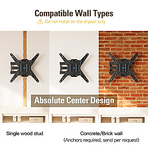 Mounting Dream TV Wall Mount Bracket for Most of 26-55 Inch LED, LCD, OLED and Plasma Flat Screen TV with Full Motion Swivel Articulating Arm up to VESA 400x400mm and 60 lbs, MD2393-MX