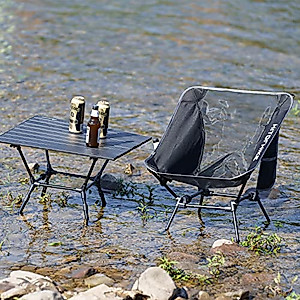 HITORHIKE Camping Chair Backpack Camping Folding Chair Breathable Mesh Structure Aluminum Frame with 2 Side Pockets Camping Chair Compact Ultralight Carrying Bag (Dark Black 2PCS)