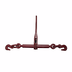 Mytee Products (4 Pack) 5/16"-3/8" Heavy Duty Ratchet Lever Load Binder w/Grab Hooks 5,400 Lbs Working Load Limit - Red | Tie Down Hauling Chain Binders for Flatbed Truck Trailer