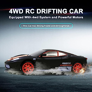 Remote Control Car RC Drift Car 2.4GHz 1:24 Scale 4WD High Speed RC Cars Vehicle with LED Lights Batteries and Drifting Tires Racing Sport Toy Cars for Adults Boys Girls Kids Gift…