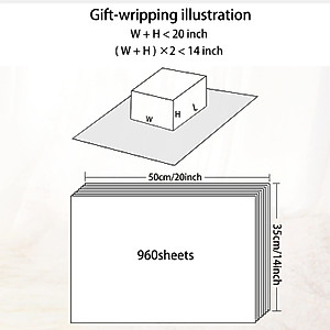 Bobobag 960 Sheets 20"X14" White Tissue Paper Bulk for Gift Bags Wrapping Packing Moving,Weddings Birthday Showers Arts Craft Party Favor Decoration Box Filler