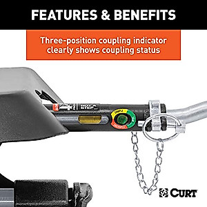 CURT 16636 Q20 5th Wheel Slider Hitch with Base Rails for Short Bed Trucks, Carbide Black, 20,000 lbs