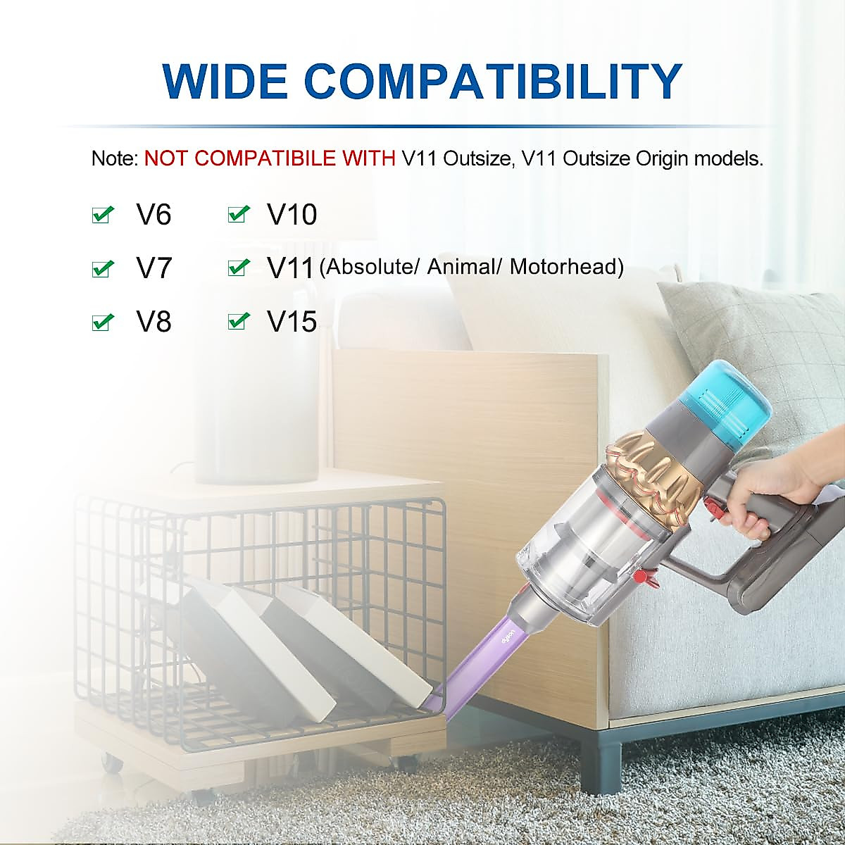 LANMU Trigger Lock Compatible with Dyson V6 V7 V8 V10 V11 V15 Detect Absolute Animal Motorhead Vacuum Cleaner, Power Button Attachments, Free Your Finger (Not for Outsize)