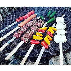 G & F Products 25619 2020 23 Inch Long 5/8 Inch Wide 2mm Thin Stainless Steel BBQ Skewer 8 Piece, Silver