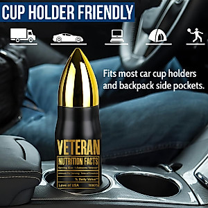 Limima Veteran Gifts, Veteran Tumbler, Veteran Day, Merry Christmas, Xmas, Birthday Gift For Veteran, Gift For Men, Him, Navy, Army, Air Force, Marine Corps Veteran Gifts - 17oz Veteran Bullet Tumbler