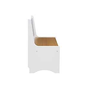 Linon Delk Wood 2 Tone Large Back Rest Bench in Honey and White
