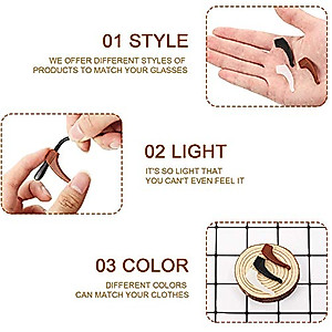 MOLDERP 15 Pairs Soft Silicone Eyeglass Ear Grip Cushions Temple Tips Eyeglass Pads Anti Slip Glasses Ear Hook Comfort Sport (All, M-Black)