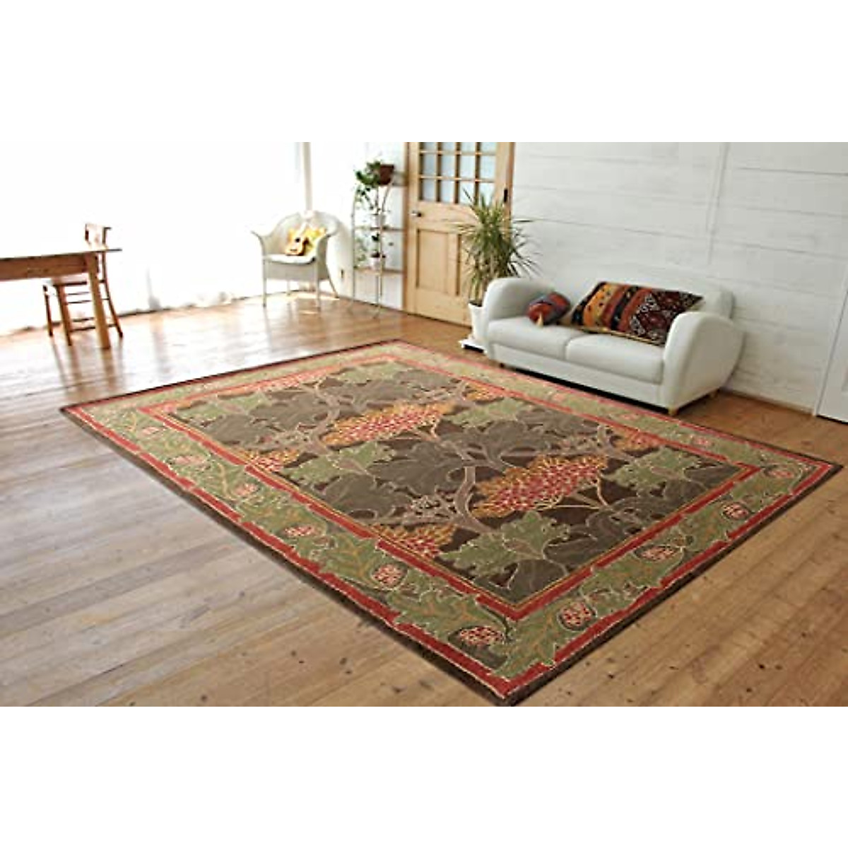 Decor Home Maya Green Ancient Design by Morris Traditional Oriental Antique Style Handmade Tufted 100% Wool Area Rugs & Carpet (8'x10')