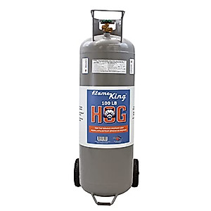 Flame King YSN100HOGa 100 LB Pound Horizontal & Vertical Propane Cylinder POL Valve, Gray