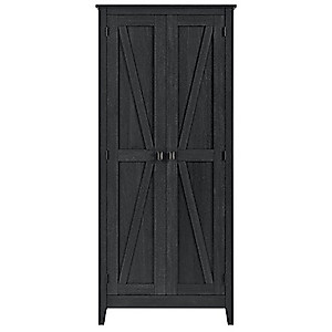 Ameriwood HOME SystemBuild Farmington 31.5 inch Wide Storage Cabinet, Black Oak
