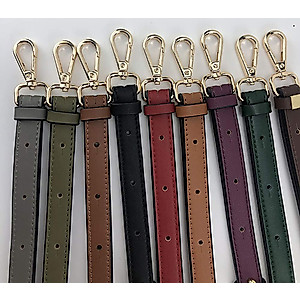 Full Grain Leather Adjustable Replacement Strap For Cross Body Bag Purse CK MK Bags (Black, Long39.4''-50.4'')