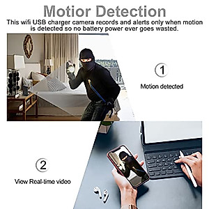 CAMXSW WiFi USB Spy Hidden Charger Camera 5-Port USB Hub Covert Nanny Cam 1080P HD Wireless Spy Camera for Home Surveillance with Motion Detection iOS & Android APP Remote Control