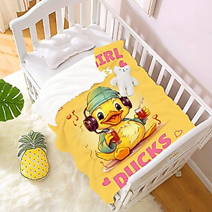 Rubber Duck Yellow Throw Blanket Super Soft Cozy Duck Blankets for Couch Bed Duck Gifts for Duck Lovers Duck Bathroom Decor Lightweight and Durable 40"x50"for Kids/Child