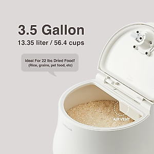 LocknLock Vacuum Container optimized for storing dried food 3.5 Gallon, 10kg, 13.35 liter, 56.4 cups