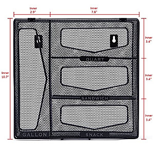Cirloop Ziplock Bag Storage Organizer for Kitchen Drawer Wall , Black Mesh Metal Flip-Top Lid Organizer, Compatible with Gallon, Quart, Sandwich and Snack Variety Size Bag (1 Box 4 Slots)