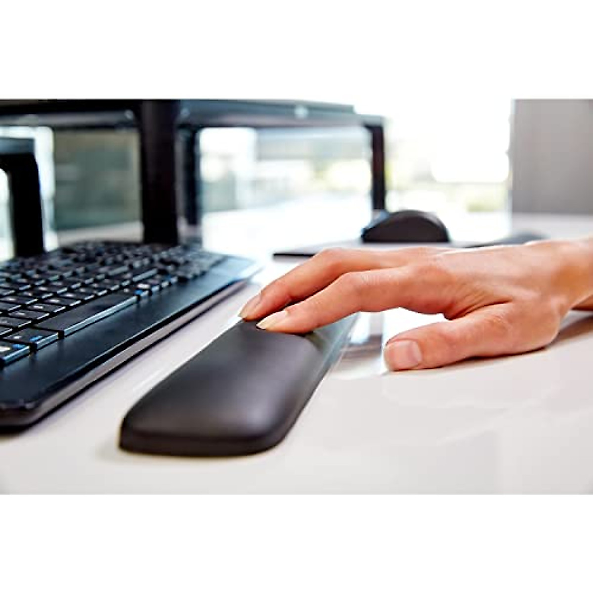 3M Gel Wrist Rest for Keyboards, Soothing 3M Gel Technology and Satin Smooth Cover for All Day Comfort and Support, Durable and Easy to Clean, 19", Black (WR85B)