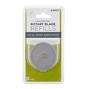 Missouri Star Universal Rotary Cutter Blades 45mm, 5 Pack | Super Sharp Replacement Blades, Fits All Rotary Cutter Handles | Fabric Trimmer Refill for Quilting and Sewing Projects