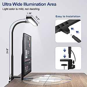 NEWACALOX Desk Lamps for Home Office, LED Desk Lamp with Touch Control and Night Light Function, Architect Task Lamp with 16-inch Long Lamp Head, 3 Modes 10 Brightness Gooseneck Desk Light