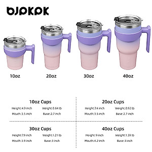 BJPKPK 20 oz Tumbler With Handle And Straw Lid Stainless Steel Travel Mugs Insulated Tumbler Cups,Pastel Sunset