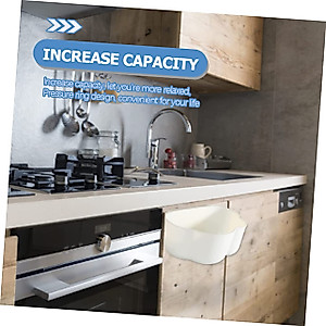 MAGICLULU Hanging Trash Can Kitchen Trash Bin Cloud Shaped Trash Can Bending Movement Reducing Trash Can Desktop Wastebasket Kitchen Cabinet Container Small Trash Can Plastic White