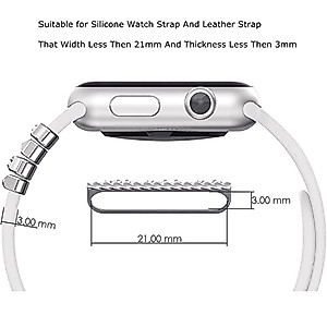3PCS/Set Bead Decorative Ring for Apple Watch Series 8 7 6 5 4 3 2 1 iWatch 45mm 41mm Watch Strap Loops ,Tomcrazy Diamond Charms for Bands Any Width 20mm Samsung Galaxy Watch 4 44mm 40mm 3 Active 2 Vivomove Huawei Watch 2 Pro (#h)
