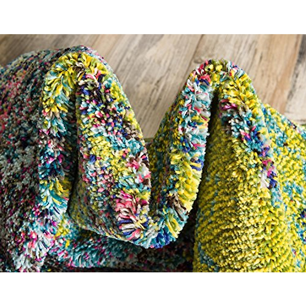 Unique Loom Vita Collection Saturated Over-Dyed Traditional Gradient Area Rug, 2 ft 2 in x 3 ft, Olive/Yellow