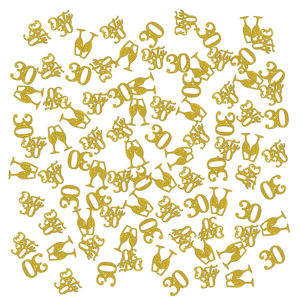 Halodete 30th Birthday Confetti - Dirty 30 Party Table Decorations - Adult Birthday Confetti - Happy 30th Anniversary Table Scatter Confetti Decorations - Gold Glitter, 120pcs