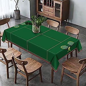 Hafangry Tennis Court Tablecloth Tennis Themed Birthday Party Decoration Indoor Outdoor Table Cover Home Dining Room Kitchen Table Decor-60×84inch