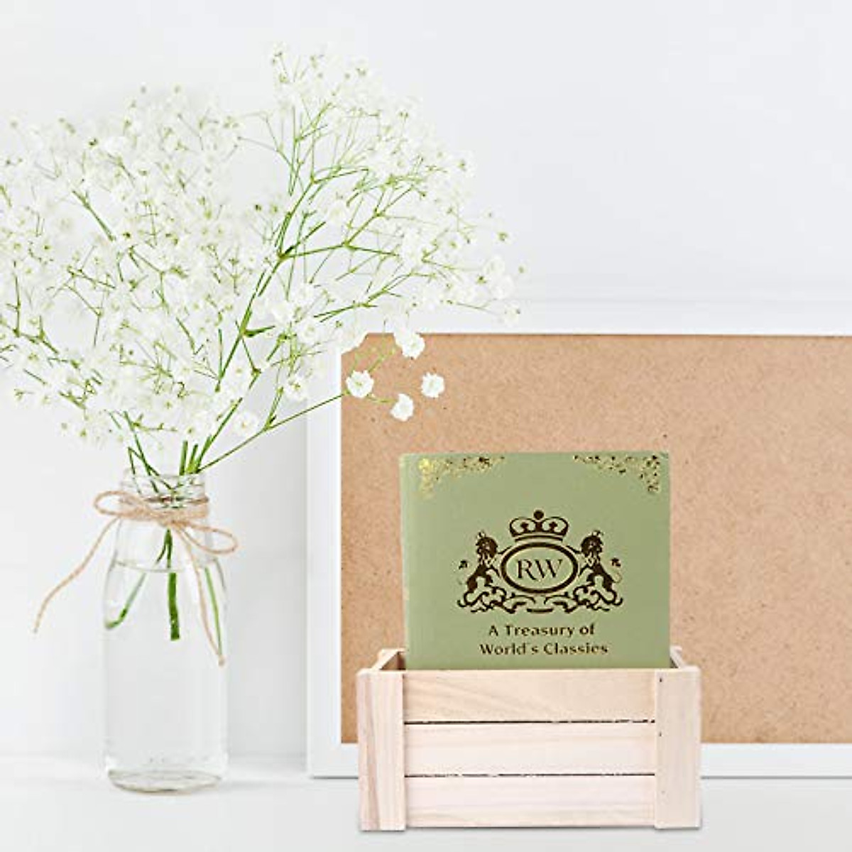 Cabilock Farmhouse Wood Planter Small Crate Wooden Desktop Storage Organizer Remote Control Caddy Holder Wood Box Container for Desk Office Supplies Home and Table S Decorative Box Wood Flower Pot