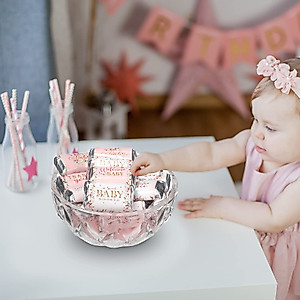 Colarr 180 Pieces Floral Baby Shower Candy Stickers Mini Flower Baby Shower Candy Bar Wrappers Chocolate Sweets Labels for Girls Boys Baby Shower Favor Decorations Supplies