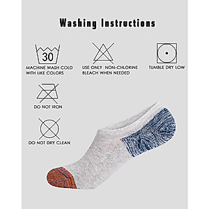 JOYNÉE Men's 6 Pack Casual Cushion Anti-Slid Cotton No Show Socks with Silicone,Grey,Sock Size:10-13
