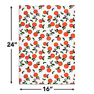 GMIcréatifs 4 Pack, 100% White Cotton Kitchen Hand Towel, Tea Towels, Dish Towels, Bar Towels, 2 Citrus Lemons Prints and 2 Citrus Oranges Prints, 24”x 16" Inches