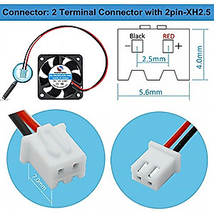 SoundOriginal 2pcs Brushless DC Cooling Fan 24V 0.06A 40mm x 40mm x10mm Speed 6800 RPM Fans for 3D Printer Humidifier Aromatherapy and Other Small Appliances Series Repair Replacement (Black 24V)