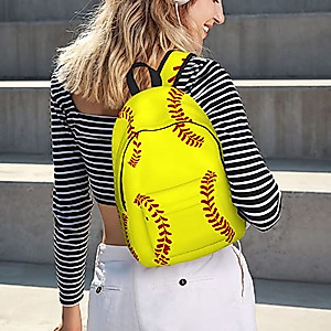 YOPIGOT Softball Canvas Backpack Softball Travel Backpack Softball Laptop Backpack For Men Women