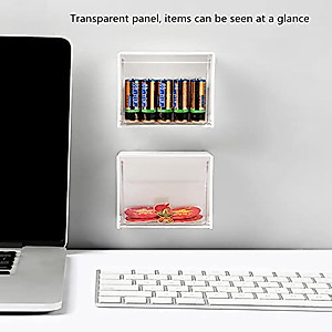 SHUBIAO Wall-Mounted Clamshell Storage Box， Water and dust Proof Storage Dispenser, ， Self-adhesive cotton swab cotton ball dispenser for bathroom（4PCS）