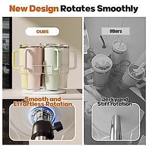Stanley 40 oz Cup Organizer with Quiet Silent Pivot, Rotating Tumbler Holder, Water Bottle Storage for Kitchen Organization
