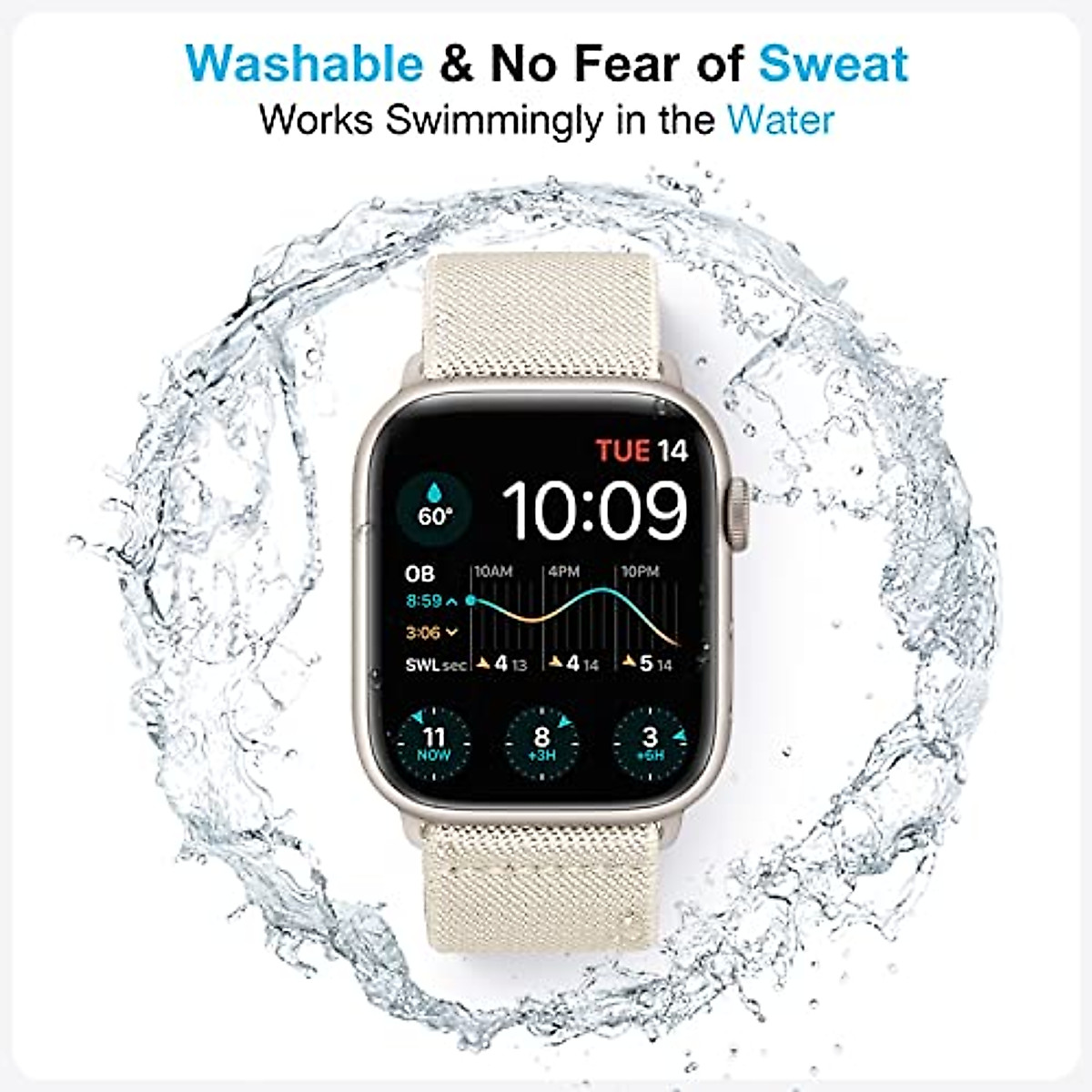 BELONGME 6 Packs Stretchy Nylon Solo Loop for Apple Watch Band Series Ultra SE 8 7 6 5 4 3 2 1 40mm 38mm 44mm 42mm 45mm 41mm 49mm, Women and Men Sport Apple Watch Bands Replacement for iWatch Bands